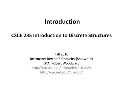 Ppt Introduction Csce 235 Introduction To Discrete Structures