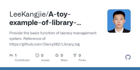 Github Leekangjiea Toy Example Of Library Management System Provide