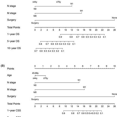 Establishment Of Prognostic Nomogram For Predicting 1 5 And 10 Year