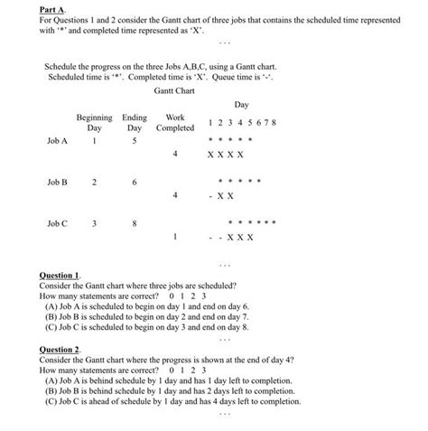 Solved Part A For Questions And Consider The Gantt Chart Chegg Com