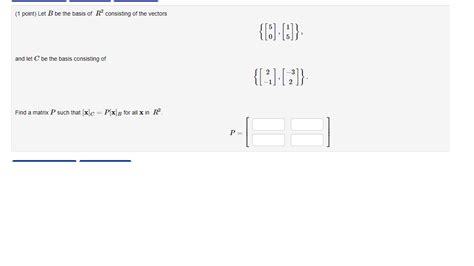 Solved Point Let B Be The Basis Of R Consisting Of The Chegg Com