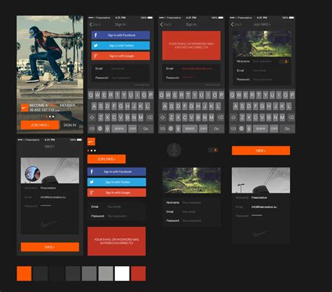 Free Flat GUI Templates Best Free Flat Style UI Design KIts