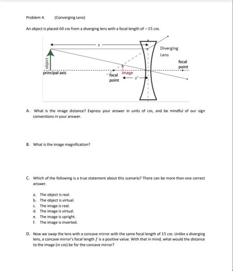 solved problem 4 converging lens an object is placed 60