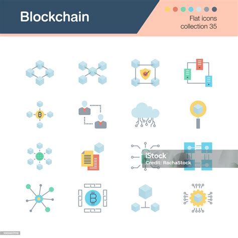 Blockchain 아이콘입니다 평면 디자인 컬렉션 35입니다 프레 젠 테이 션 그래픽 디자인 모바일 응용 프로그램 웹 디자인 인포 그래픽에 대 한 개념에 대한 스톡 벡터