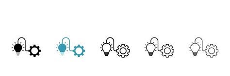 implementation icon set business execute vector image