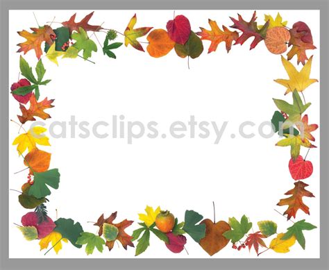 October Leaves Printable Border Fall Digital Border Etsy