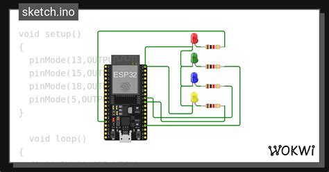 4 Led Blinking Wokwi Esp32 Stm32 Arduino Simulator