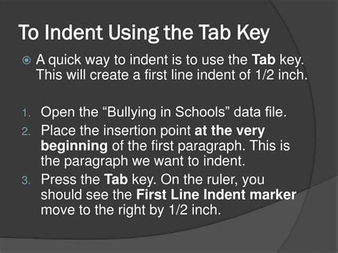 ppt using indents and tabs powerpoint presentation free download id