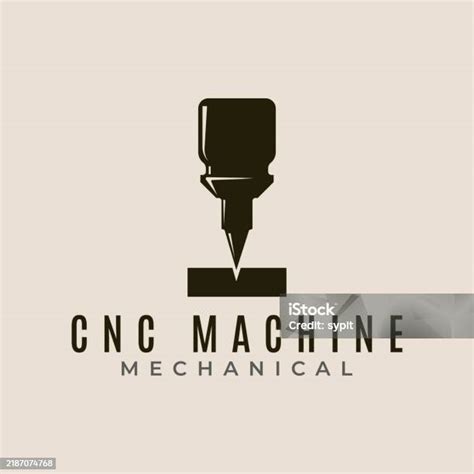 Cnc 기계 현대 기술 빈티지 로고 아이콘 및 상징 기계 벡터 일러스트 레이 션 디자인 벽지 Cnc 장치에 대한 스톡 벡터 아트