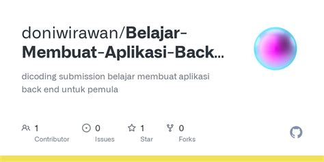 Github Doniwirawanbelajar Membuat Aplikasi Back End Untuk Pemula