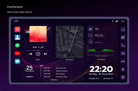 hmi screen ui design for ev concept design behance