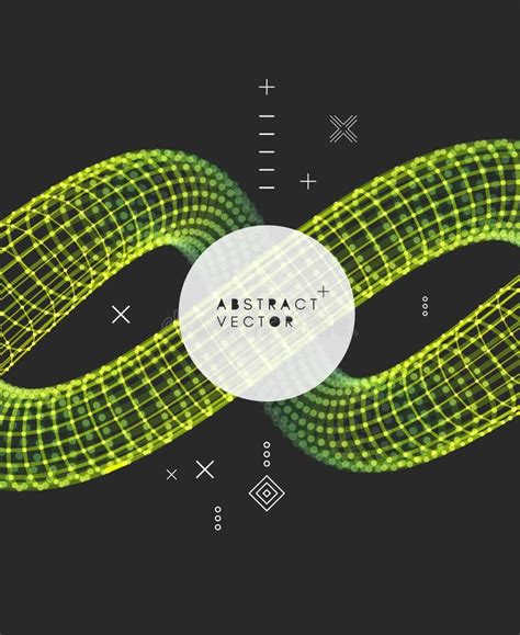 Spiral 3d Vector Illustration Wireframe Connection Structure