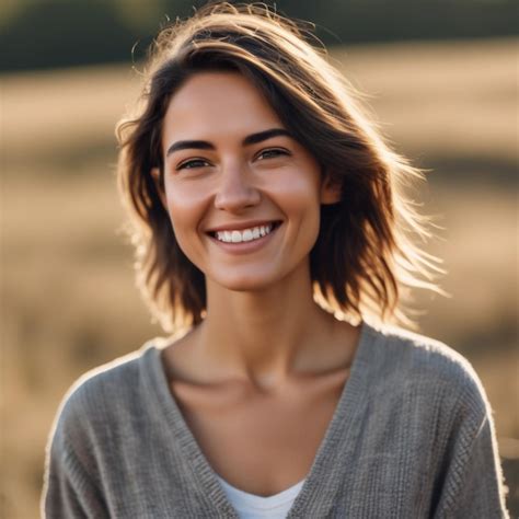 Background Image Of Woman Standing On Open Field While Smiling