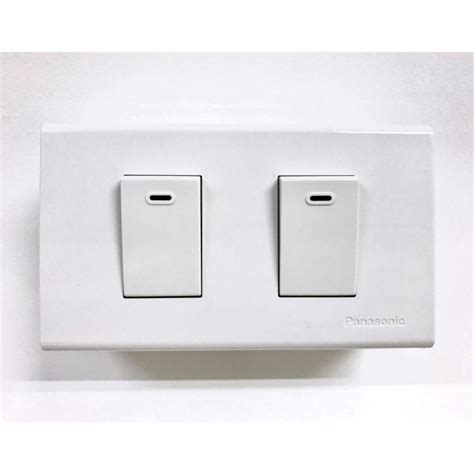 โค้ดลด 30 77smawow Panasonic สวิทช์ไฟบ้าน 2 ช่อง Weg 5001k พร้อมหน้ากากและกล่องลอย Shopee