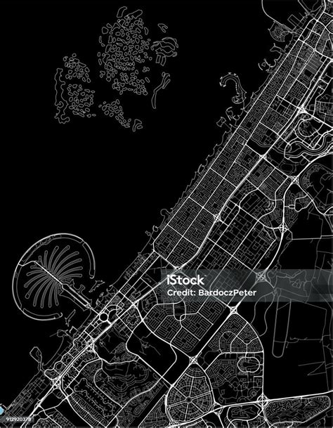 흑인과 백인 벡터 도시 지도 두바이의 잘 조직 된 분리 된 레이어 두바이에 대한 스톡 벡터 아트 및 기타 이미지 두바이 0