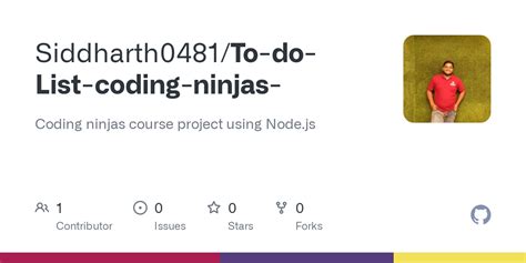 Github Siddharth0481to Do List Coding Ninjas Coding Ninjas Course