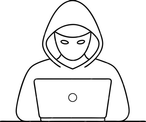 Premium Vector Computer Single Line Drawing Of A Computer Hacker Stereotype In A Line Art