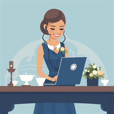 Premium Ai Image Flat Design Female Operator Working At Wedding