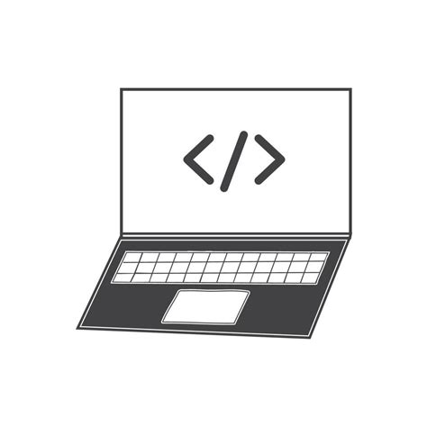 Laptop Flat Icon Coding Laptop Flat Vector Illustration Vector Art At Vecteezy