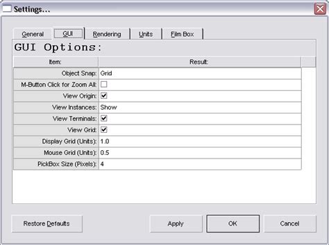 Job Editor Menu Setup Preferences GUI