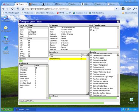 The Game Incrediblystrangegames PROGRESS QUEST Created