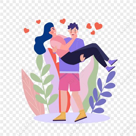 발렌타인 데이 커플 공주 포옹 그림디자인인사 Png 일러스트 무료 다운로드 Lovepik