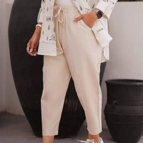 خرید و قیمت شلوار مام لنین درجه یک رنگ کرم سایز 38 تا 66 از غرفه آنا شاپینگ