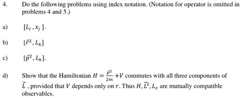 Solved Do The Following Problem Using Index Notation Chegg Com