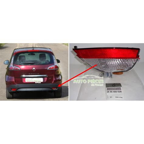 FEU DE RECUL ARRIERE DROIT RENAULT SCENIC 3 III 265540003R ORIGINE