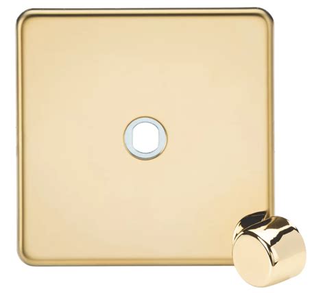 Knightsbridge Screwless 1 Gang Modular Dimmer Switch Polished Brass Screwfix