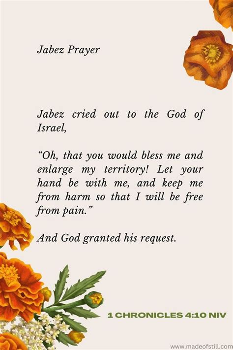 1 Chronicles 4 10 Jabez Prayer Powerful Bible Verses Bible Verse Posters Prayers