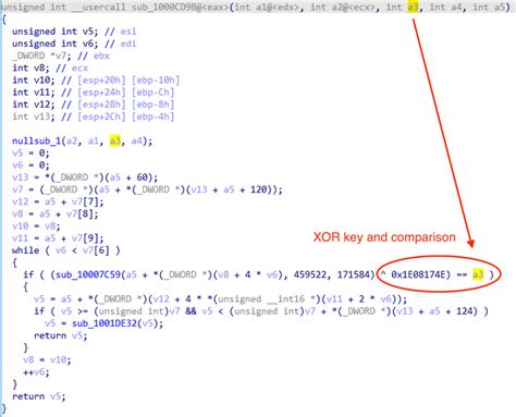 hunting the xor keys for hashed imports emotet example by oalabs