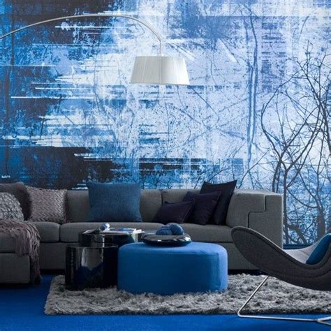 Синие обои для гостиной фото | Interior house colors, Chic living room ...