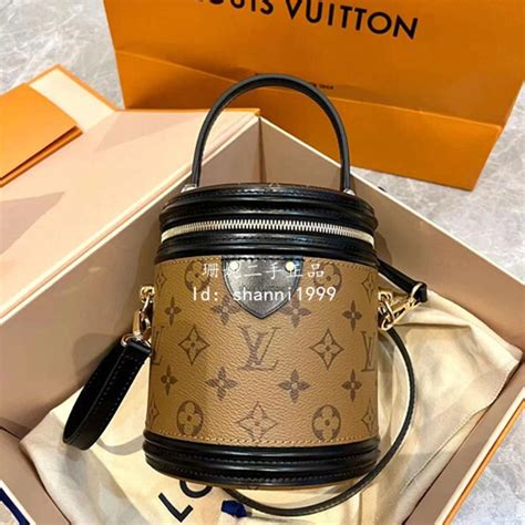 珊妮二手 Lv 路易威登 Cannes 老花拼色 手提包 單肩包 發財桶 水桶包 斜背包 M43986 現貨 蝦皮購物