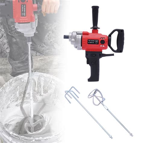 2400w Electric Drill Mixer Concrete Mortar Mixing Machine W2 Paddle