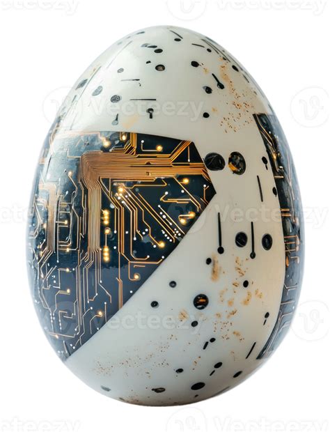 Unique Egg Design Featuring Circuit Board Patterns 55499277 Png