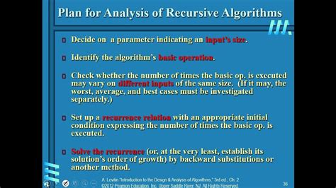CH02-Analysis of algorithms 3 - Mathematical Analysis of Recursive Algorithms - YouTube