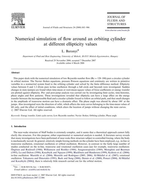 Numerical Simulation Of Flow Around An Orbiting Cylinder At Different