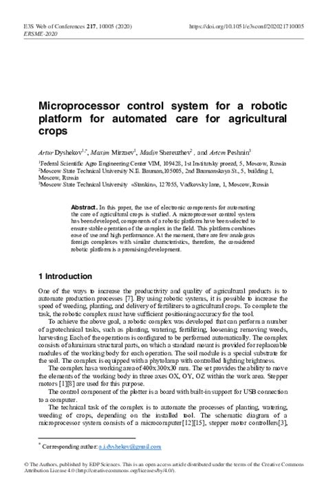 Pdf Microprocessor Control System For A Robotic Platform For