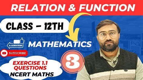 class12th l 3 exercise 1 1 maths solution relation and function