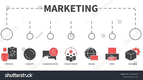 Marketing Vector Illustration Concept Banner Icons Stock Vector Royalty Free 2187890195