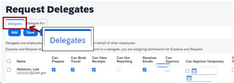 how to remove a delegate in concur division of finance