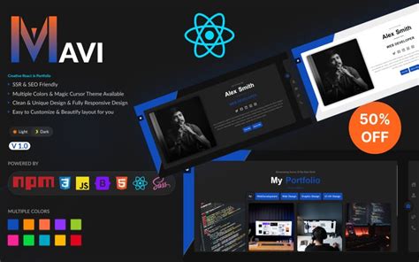 Mavi Personal Portfolio React Template Templatemonster