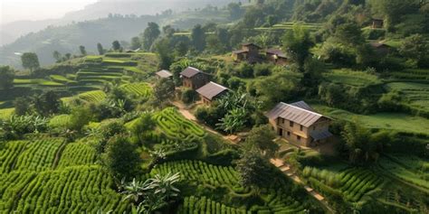 Premium Photo Air View Rural Development Project
