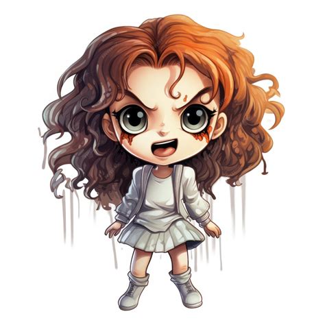 Premium Ai Image A Drawing Of A Girl With Brown Hair Digital Art Cute