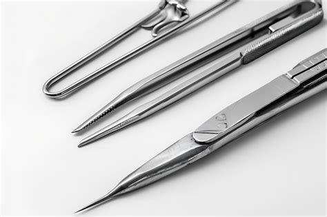 Premium Photo Closeup Of Three Surgical Tools Isolated On A White