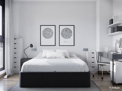 Cuarto Blanco Y Negro 1800 Dormitorios Negro Rosa Fotografías De