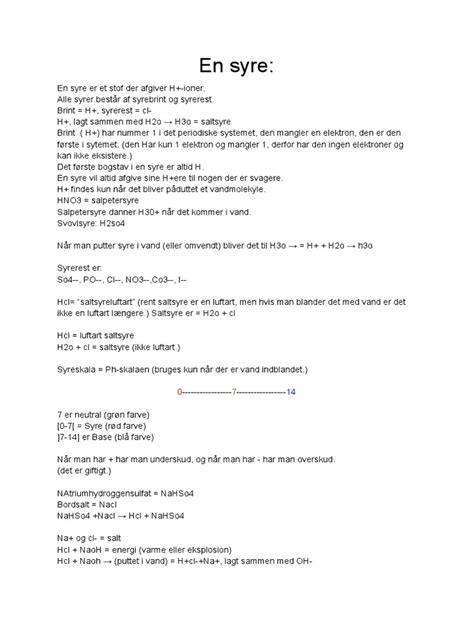 Syrer Og Baser Pdf