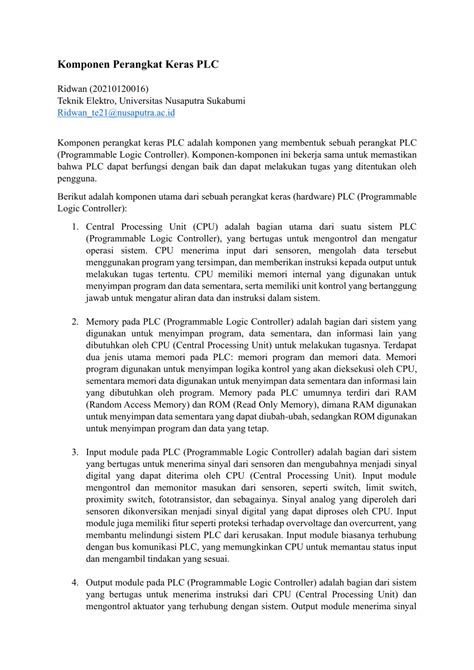 Pdf Komponen Perangkat Keras Plc