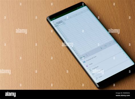 New York Usa March 6 2019 Working In Microsoft Excel Application On Smartphone Screen